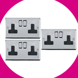 3 PACK - Chrome Plug Sockets — LoopsDirect
