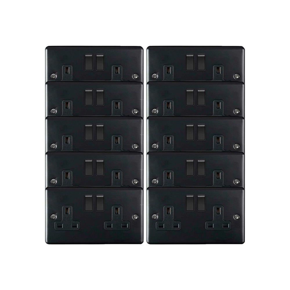 10 PACK - Black Plug Sockets & Outlets — LoopsDirect