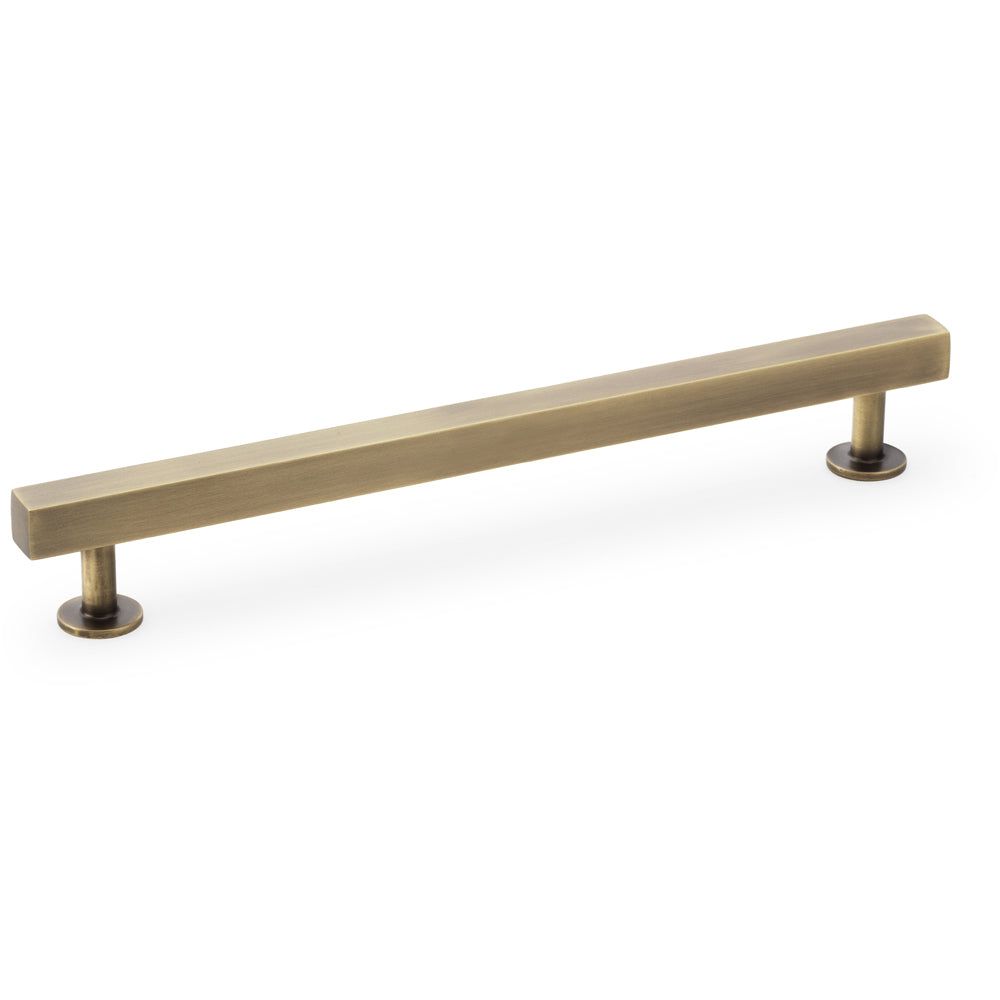 Straight Square Bar Pull Handle - Antique Brass 192mm Centres SOLID BR ...