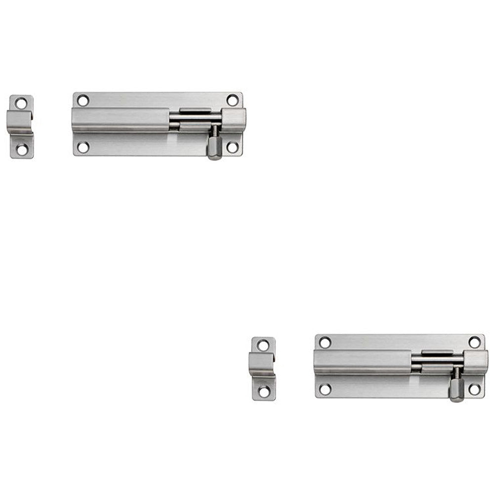 2 PACK - Straight Barrel Surface Mounted Sliding Door Bolt Lock 200mm ...
