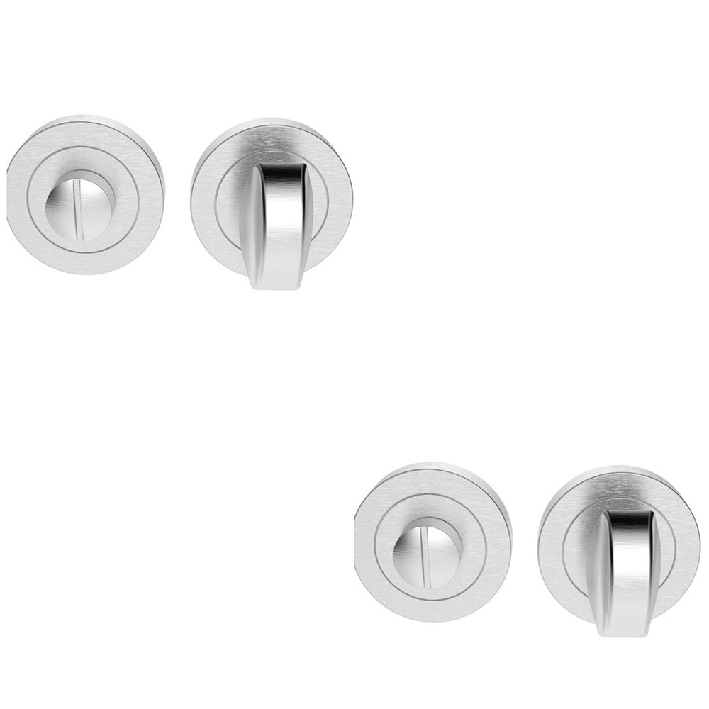 2 PACK - Thumbturn Lock And Release Handle Concealed Fix 50mm Dia Sati ...