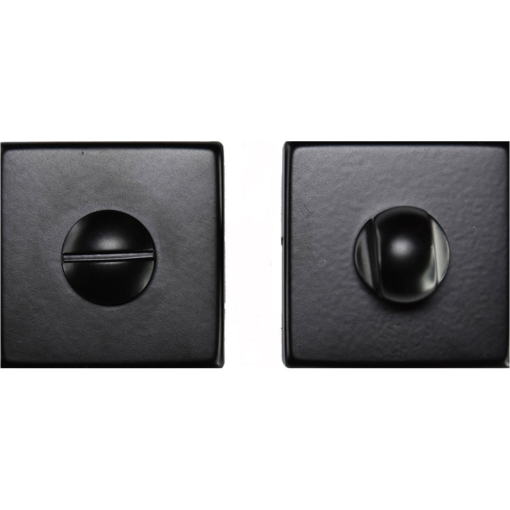 Square Rose Thumbturn & Release Lock - Matt Black - Bathroom Door WC ...
