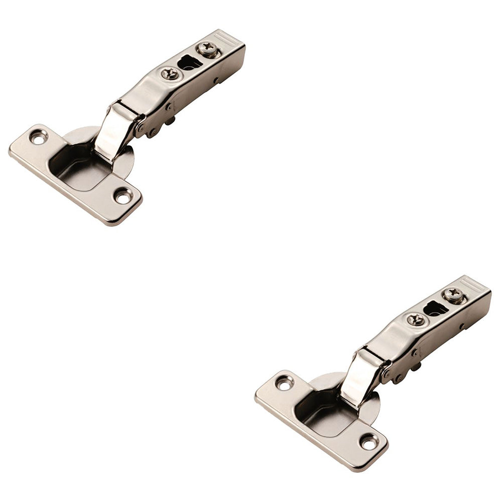 2 PACK - Adjustable Soft Close Cupboard Hinges - Polished Nickel - Hal ...
