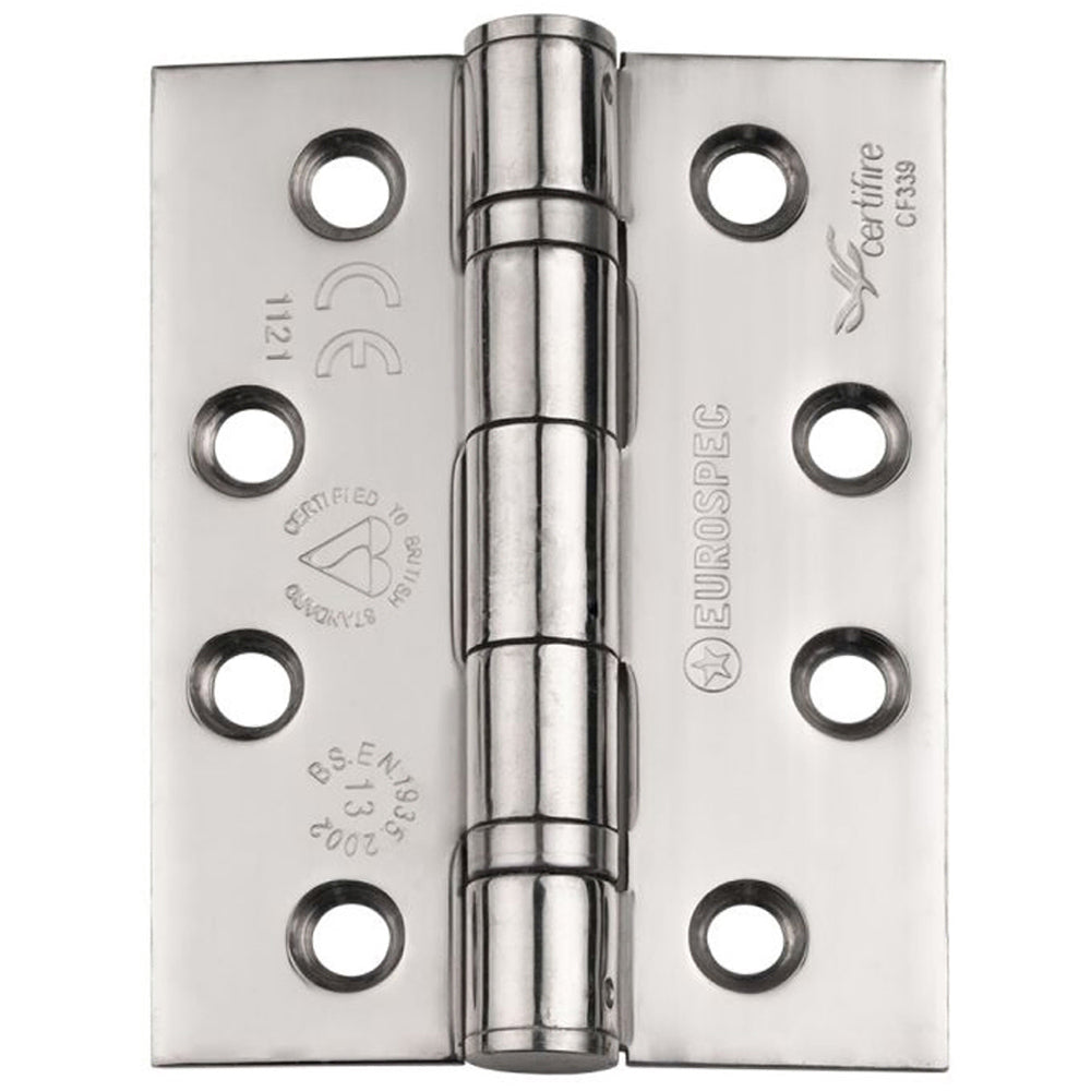 PAIR 13 Ball Bearing Radius Door Hinge - 102 x 76mm Satin Stainless St ...