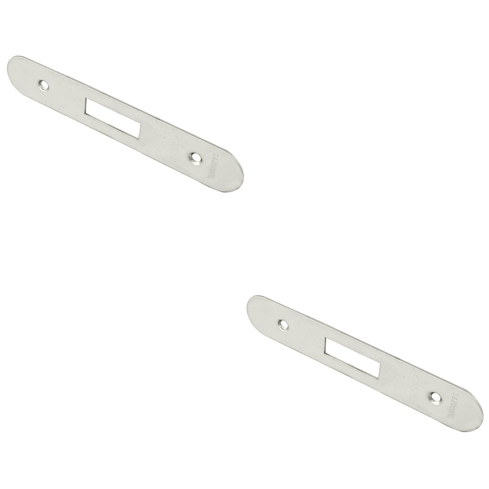 2 PACK - Door Frame Forend Strike and Fixing Pack Setfor Deadlocks - B ...