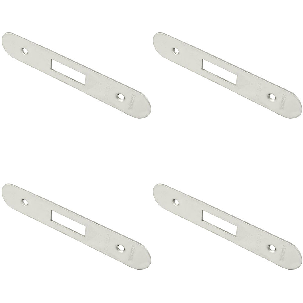 4 PACK - Door Frame Forend Strike and Fixing Pack Setfor Deadlocks - B ...