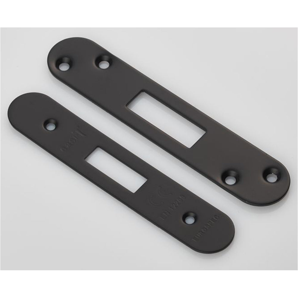 Door Frame Forend Strike and Fixing Pack - for Deadlocks - Matt Black ...