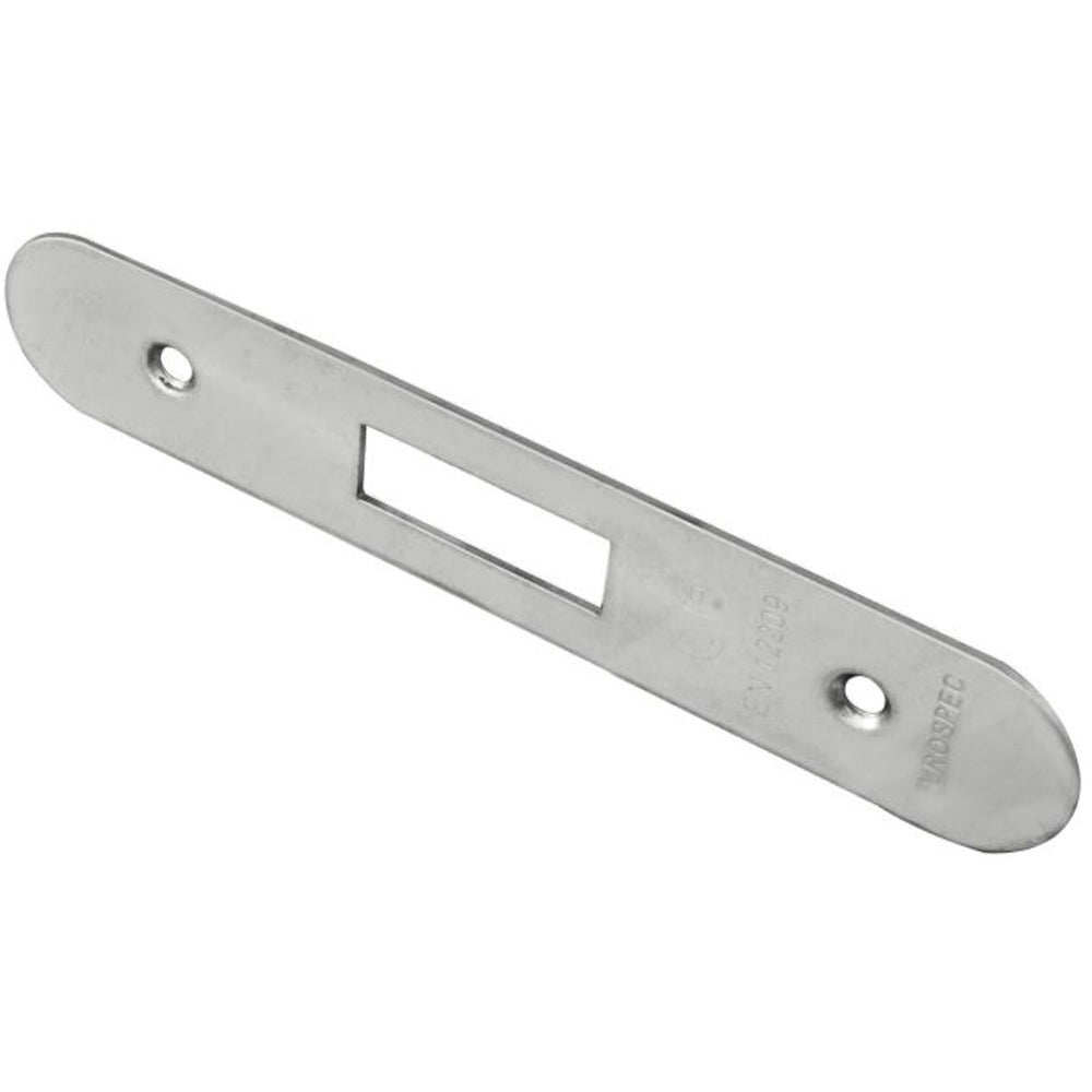 Door Frame Forend Strike and Fixing Pack - for Deadlocks - Satin Steel ...
