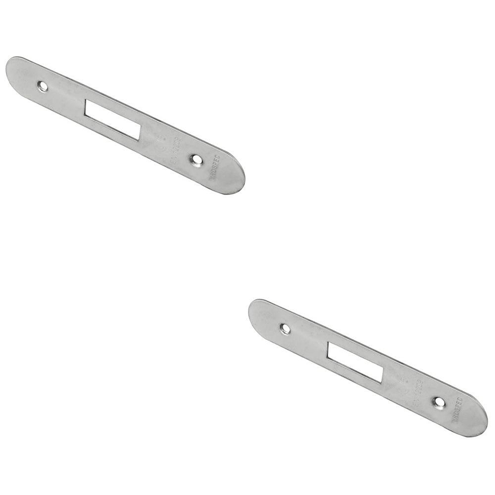 2 PACK - Door Frame Forend Strike and Fixing Pack Setfor Deadlocks - S ...