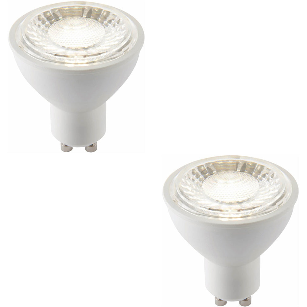 2 PACK White & Clear 7W GU10 SMD LED Light Bulb - Non-dimmable Cool Wh ...