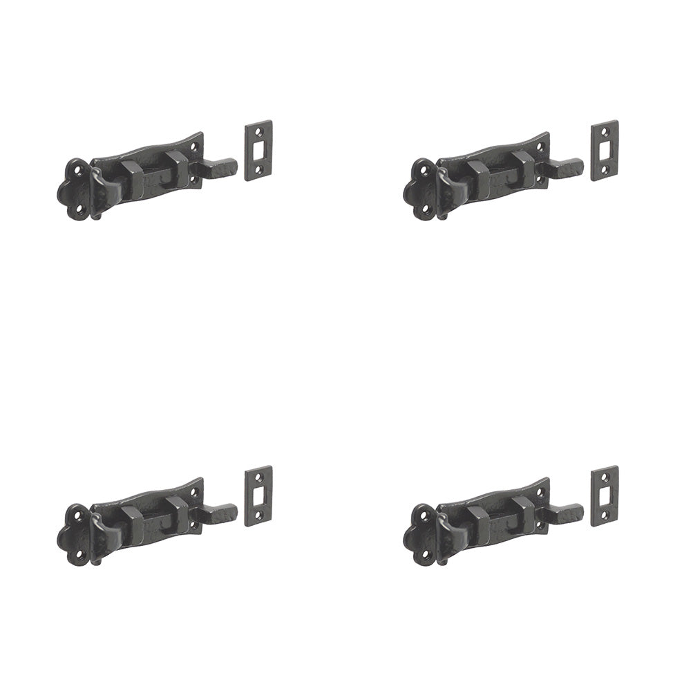 4 PACK High-Quality Antique Necked Bolts 125mm in Classic Black Finish ...