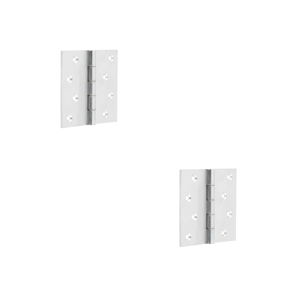 2 PACK High-Quality Satin Chrome Projection Hinge 102x102x3mm for Seam ...
