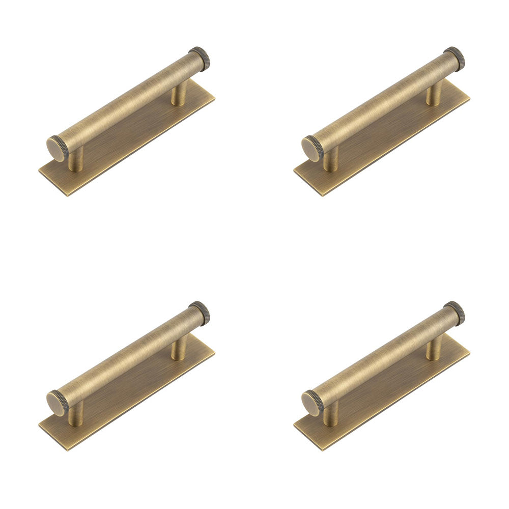 4 PACK Antique Brass Cabinet Handle with 96mm Centers for Stylish Home ...
