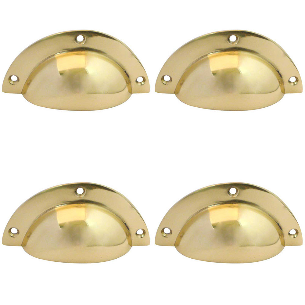 4 PACK Elegant 85mm Solid Brass Drawer Pulls for Cabinets - Kitchen Dr ...