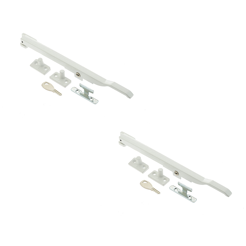 2 PACK Premium 250mm White Lockable Casement Stays for Secure Windows ...