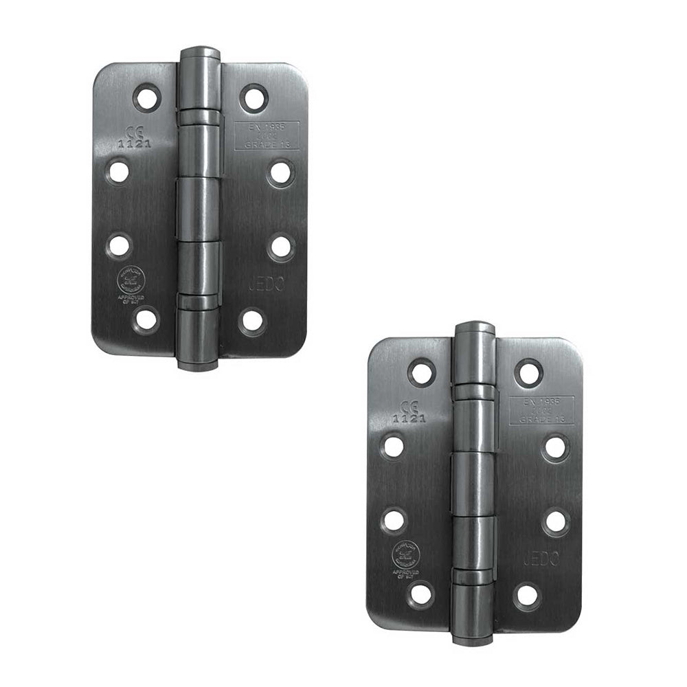 2 PACK Premium Grade 13 Radiused Ball Bearing Hinges 102x76x3mm Satin — LoopsDirect