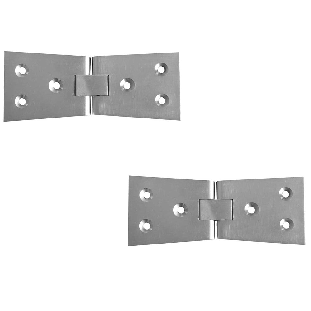 2 PACK Satin Chrome Counter Flap Hinge 99x40x1mm for Durable Installat ...