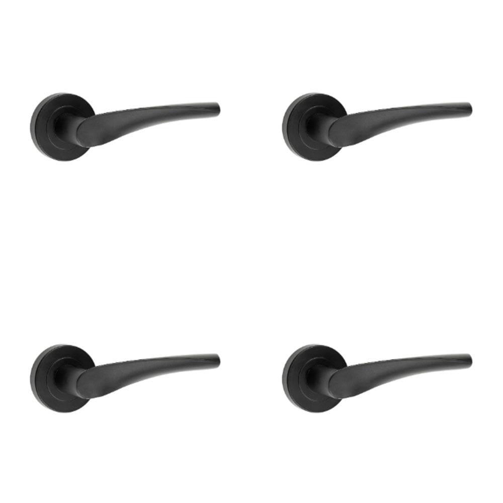 4 PACK Elegant Matt Black Lever Door Handle for Modern Spaces - Interi ...