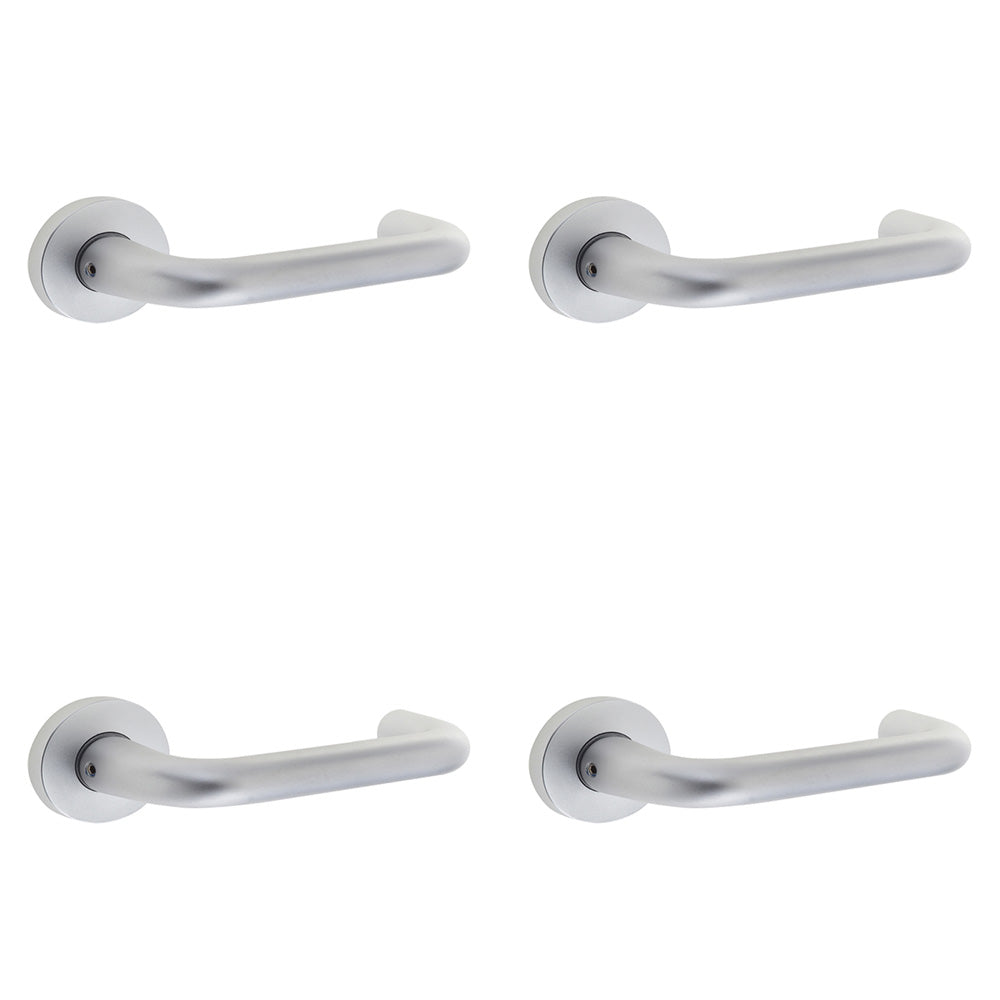 4 PACK 19mm Satin Anodised Aluminium Round Bar Door Handle - Interior ...
