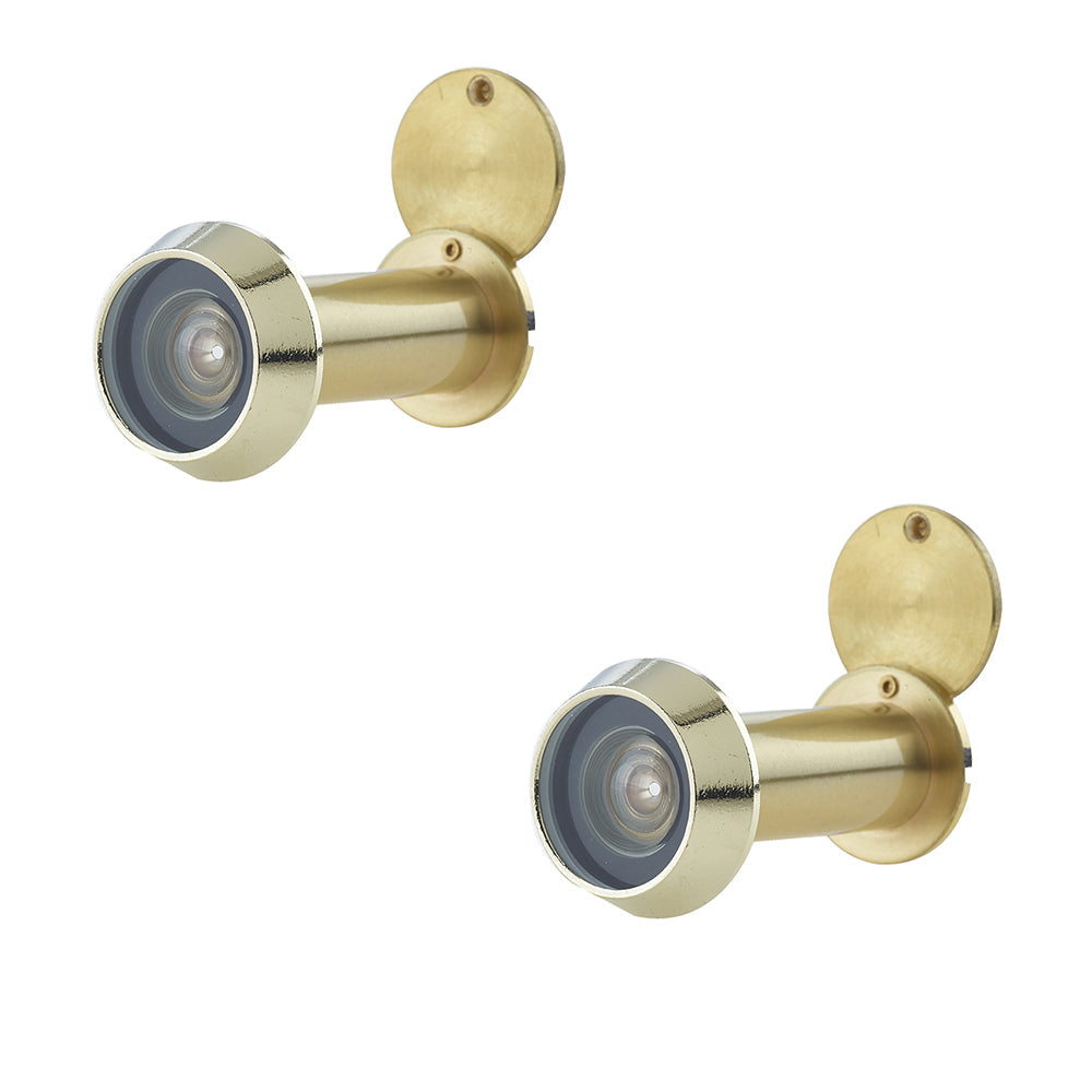 2 PACK 180 Degree Door Viewers for 35-55mm Doors with Satin Brass Fini ...