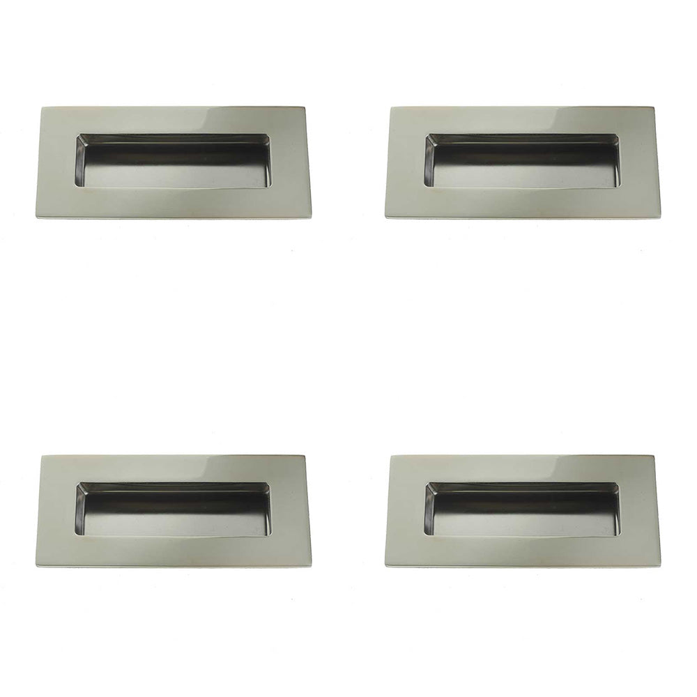 4 PACK Premium Polished Stainless Steel Flush Pulls 100x50mm for Moder ...