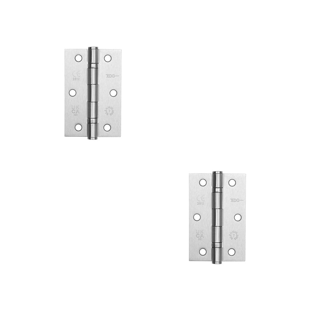 2 PACK Premium Steel Ball Bearing Hinge 89x58mm Satin Chrome for Smoot ...
