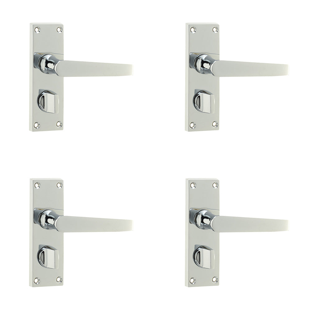 4 PACK Elegant Victorian Straight Door Handle in Polished Chrome for P ...