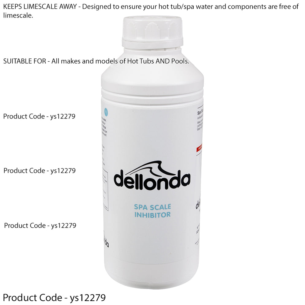1L Hot Tub Spa Scale Inhibitor Bottle - Prevent Limescale Buildup - Wa ...