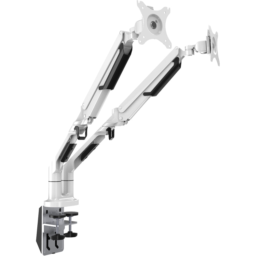17-32" Dual Twin Moving Monitor Desk Mount Arm Bracket 12KG Screen Hol ...