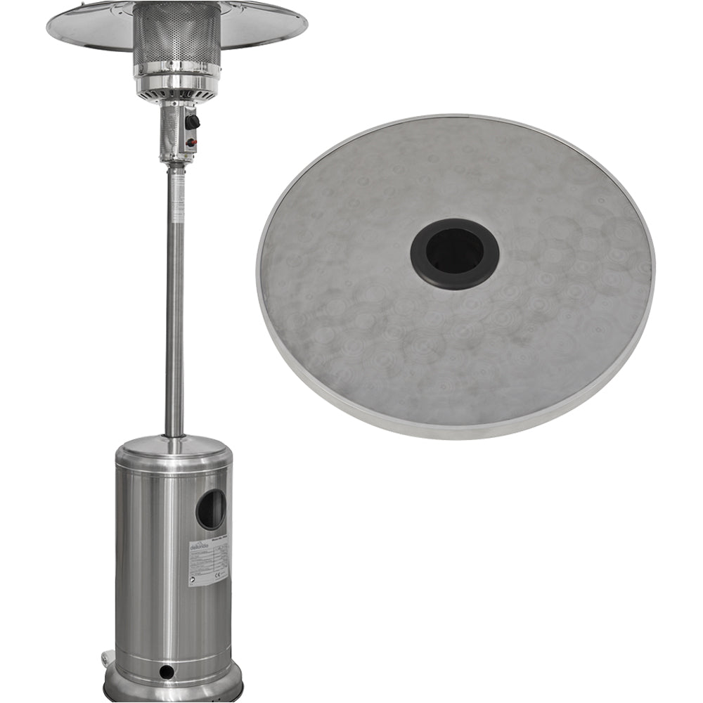 13kW Steel Propane Gas Tower Patio Heater & Drinks Table Set - Outdoor ...