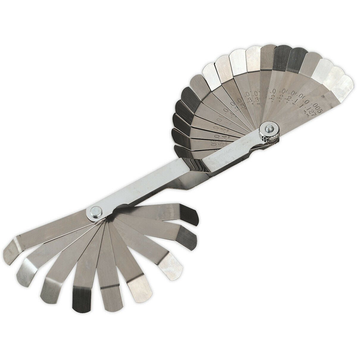 26 Blade Offset Feeler Gauge - 0.127 to 0.762mm - 75 x 13mm Blades - D ...