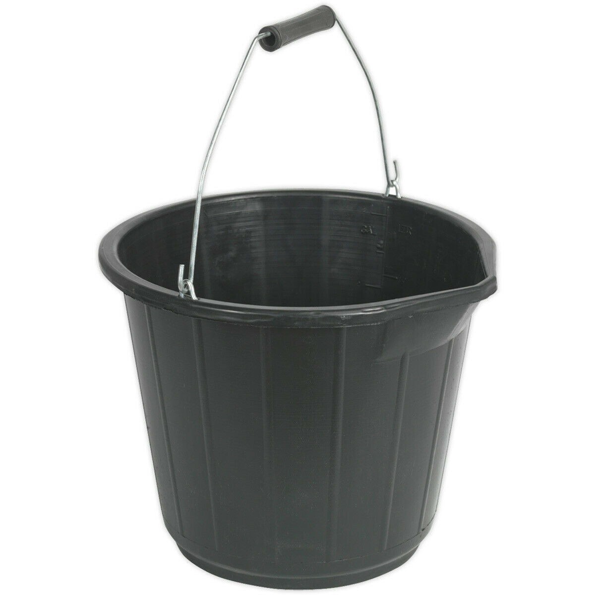 14 Litre Composite Bucket - Thick Walled - Pouring Spout - Plastic Gri ...