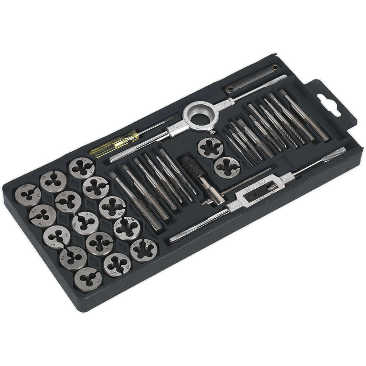 40pc Metric Tap & Split Die Set - M3 to M12 - Manual Bar & Socket Thre ...