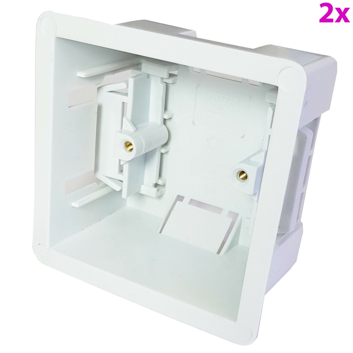 2x 47mm Deep Plasterboard Back Box Single Dry Lining Wall Flush Mount ...