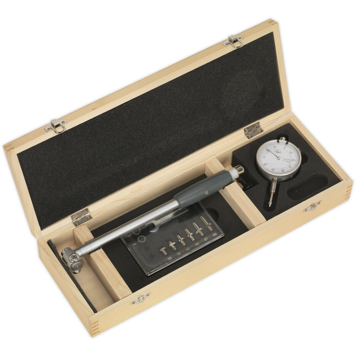 50mm Dial Bore Gauge - 35mm to 50mm Range - Probe Body - Wooden Storag ...