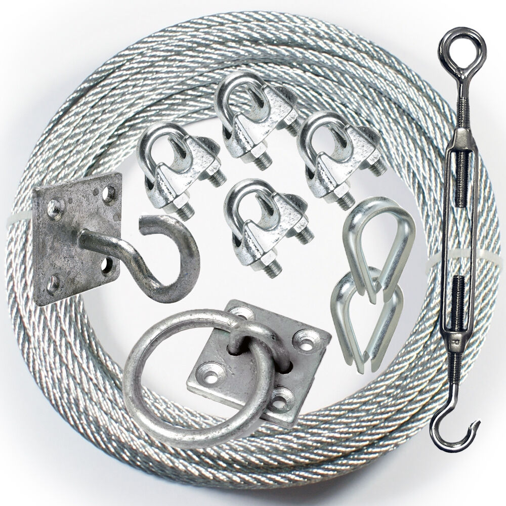 30m Catenary Overhead Wire Rope Kit Galvanised Steel — LoopsDirect