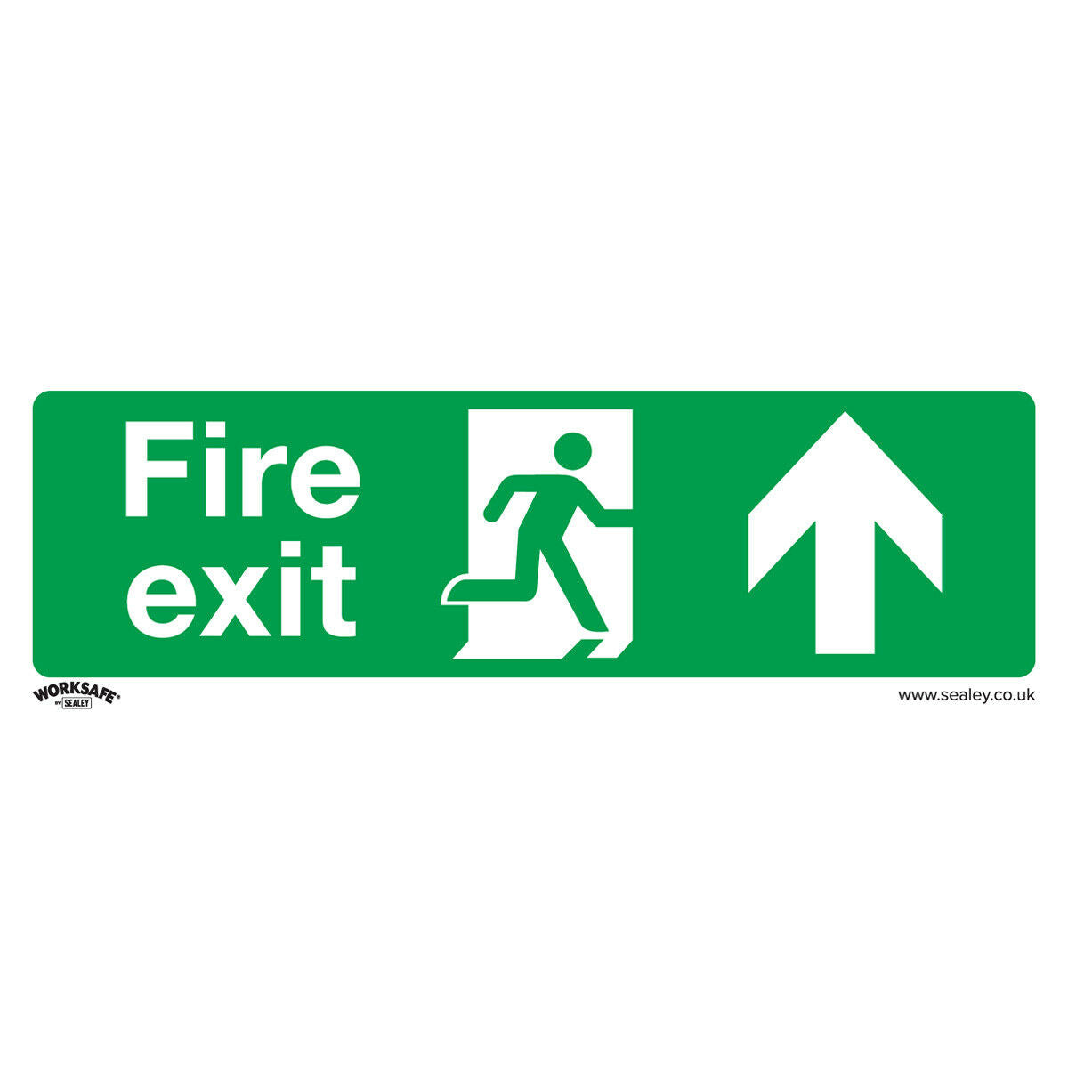 10x FIRE EXIT (UP) Health & Safety Sign Self Adhesive 300 x 100mm Stic ...