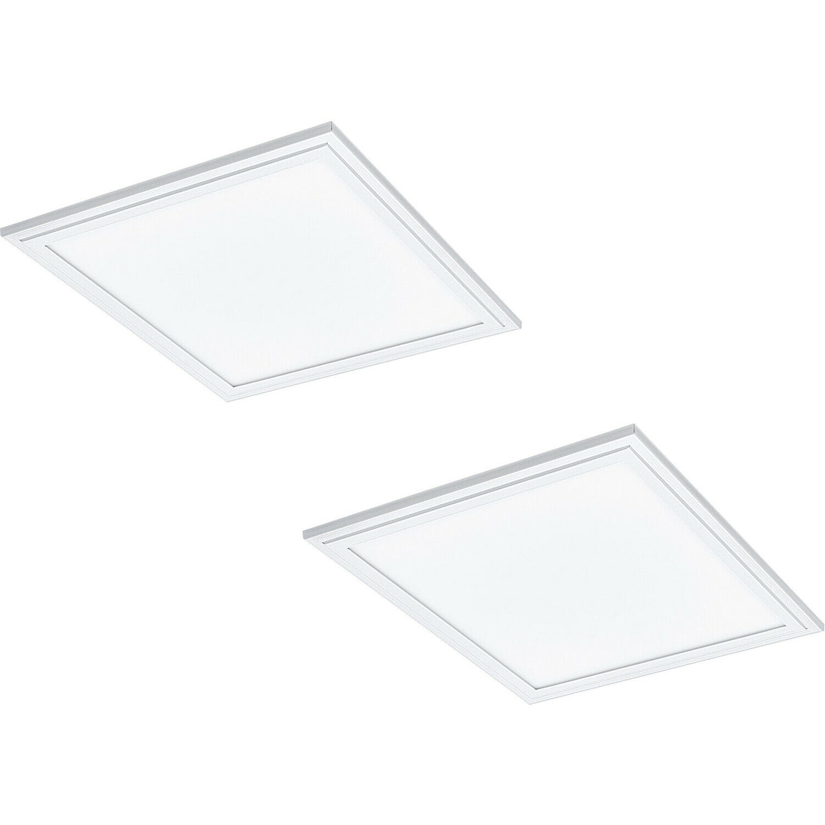 2 PACK Flush Ceiling Panel Light White Sqaure Tile 16W Built in LED 40 ...