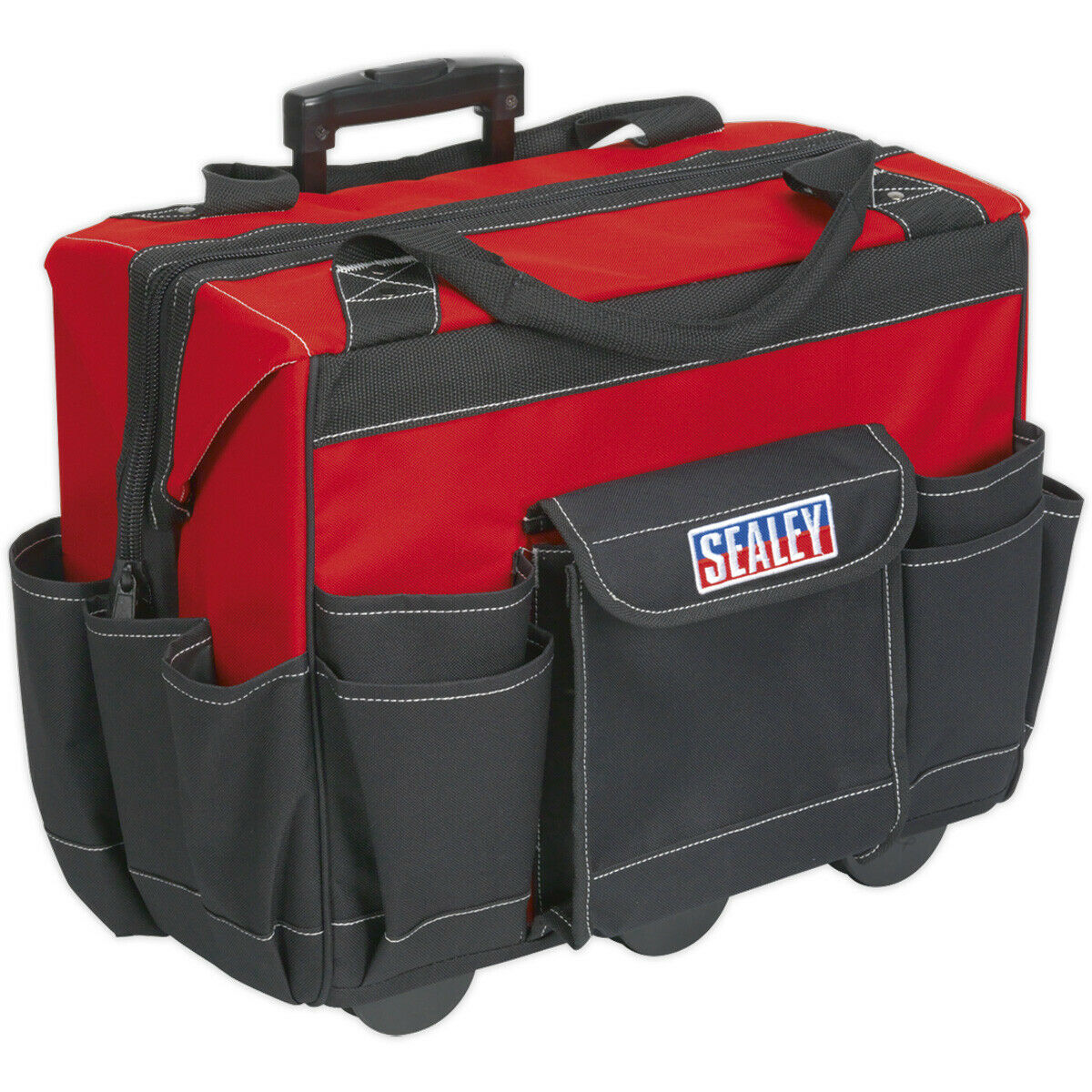 450 x 260 x 420mm WHEELED Tool Bag - RED - Multiple Pocket RIGID Base ...