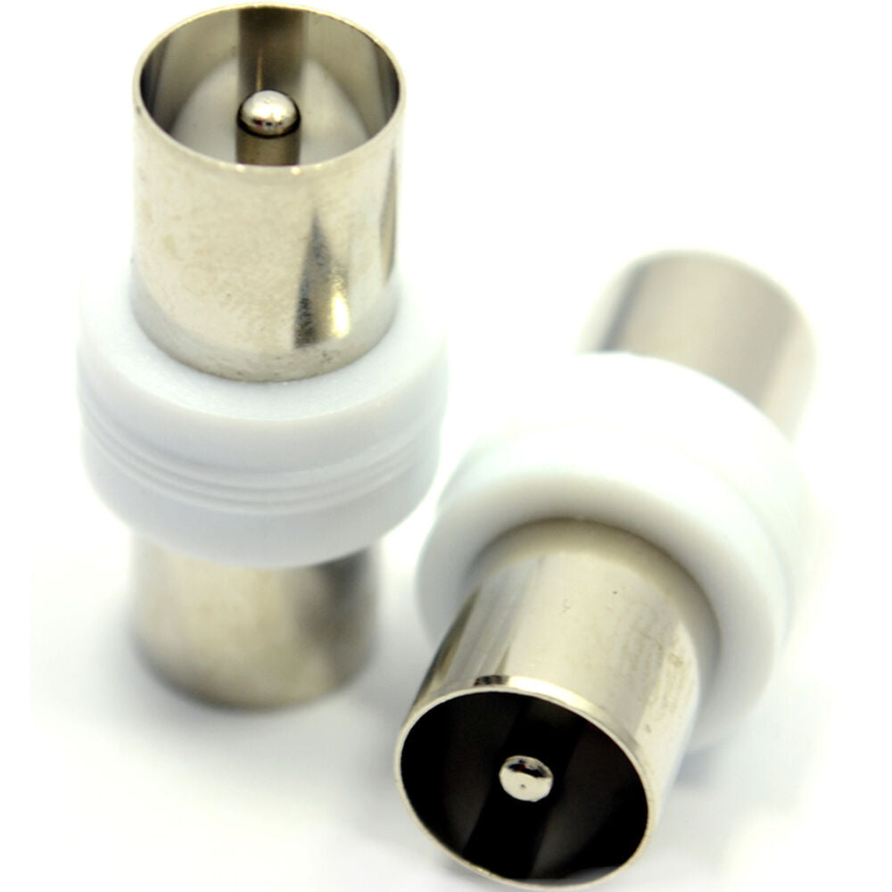 TV Aerial Cable Coupler Adapter Male to Plug Joiner RF Coaxial Coax Ba ...