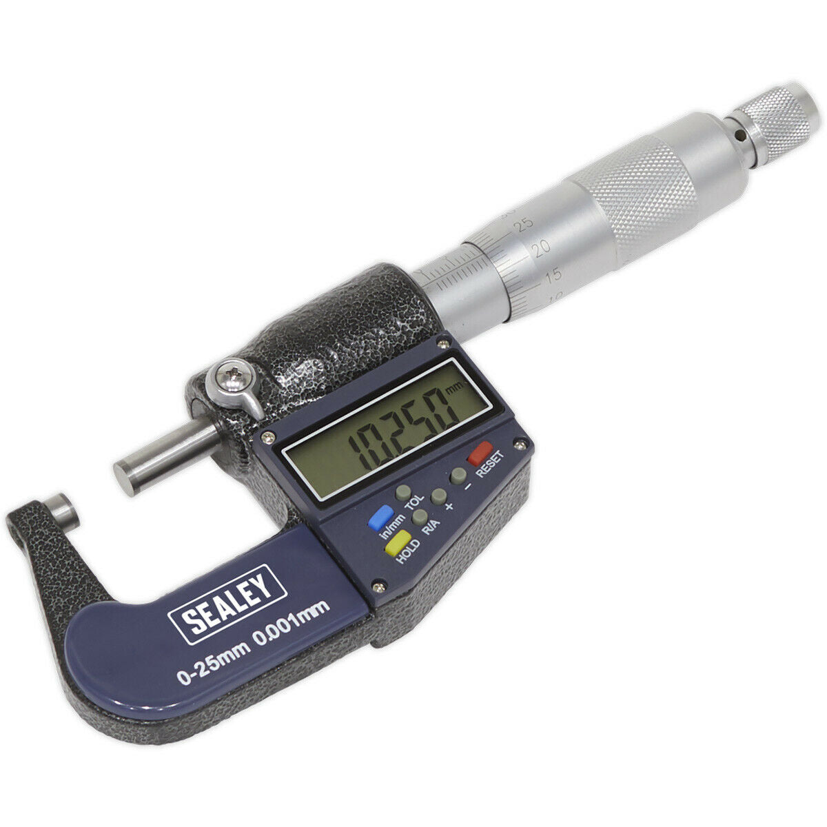 Digital External Micrometer - 0mm to 25mm - Adjustment Wrench - LCD Di ...