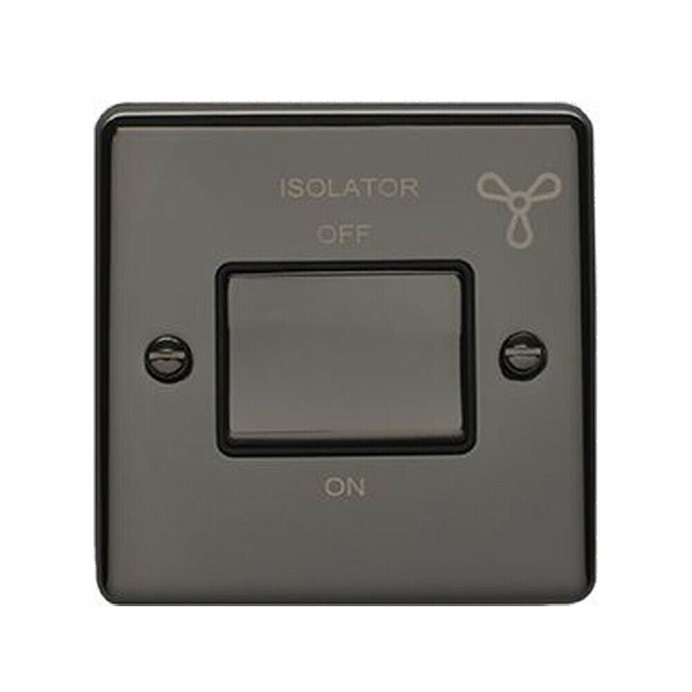 6A Extractor Fan Isolator Switch BLACK NICKEL & Black — LoopsDirect