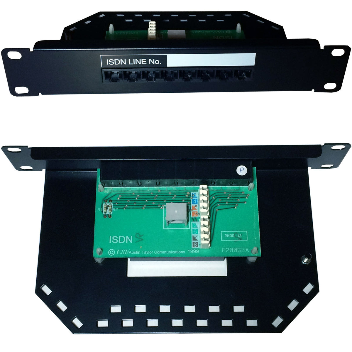 10" 1U Mini 8 Port Way Voice ISDN High Density Patch Panel Over CAT5 C ...