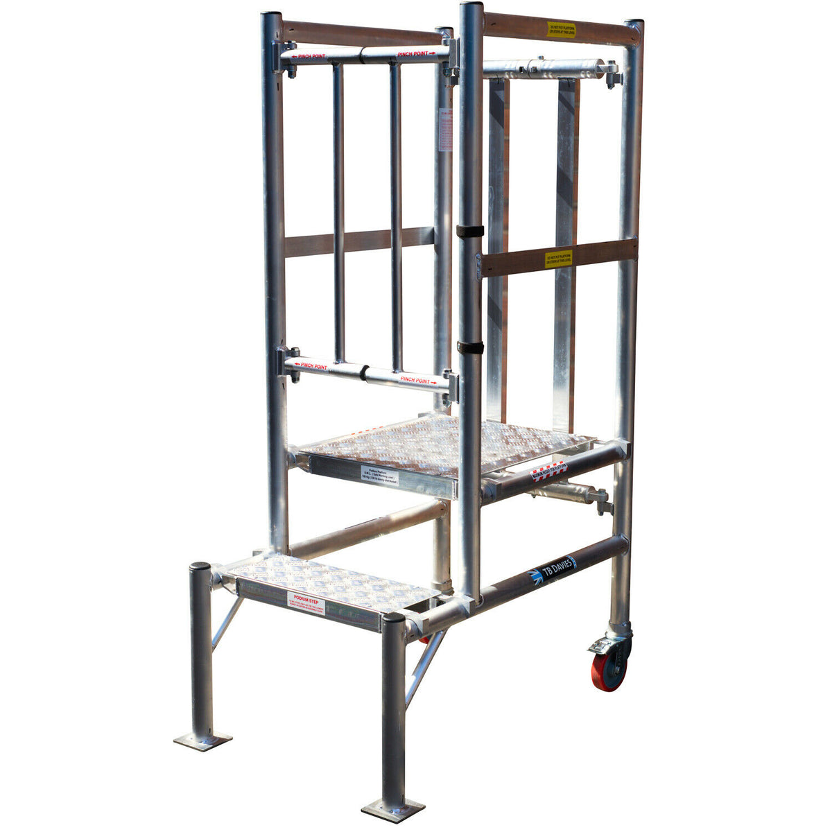 2 Tread Mobile Hop Up Smart Pod 2.2m Enclosed Guardrail Podium Platfor ...
