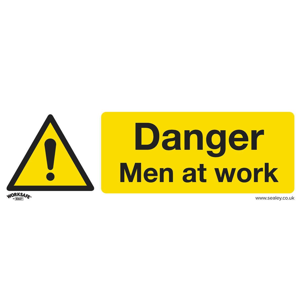 10x DANGER MEN AT WORK Health & Safety Sign - Self Adhesive 300 x 100m ...