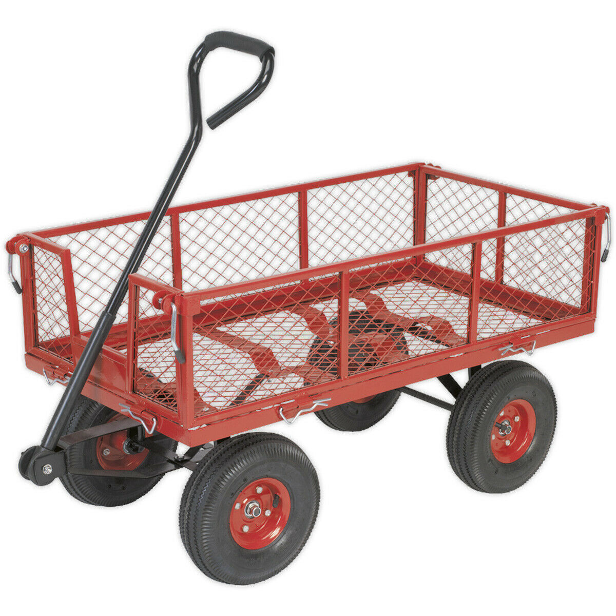 200kg Heavy Duty Platform Truck - Drop Down & Removable Sides - Pneuma ...