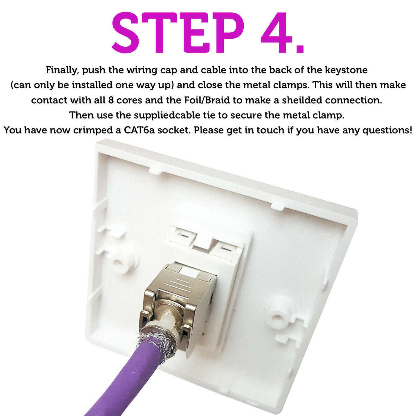 Double & 2x Single CAT6a Shielded Wall Plates RJ45 Ethernet Data Socke ...