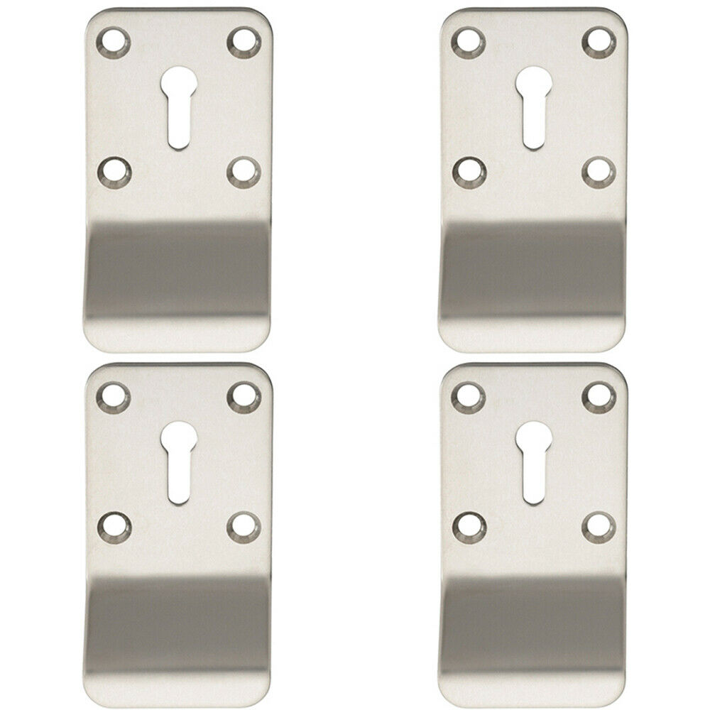 4x Standard Lock Cylinder Pull Handle 78.5 x 43mm Bright Stainless Ste ...