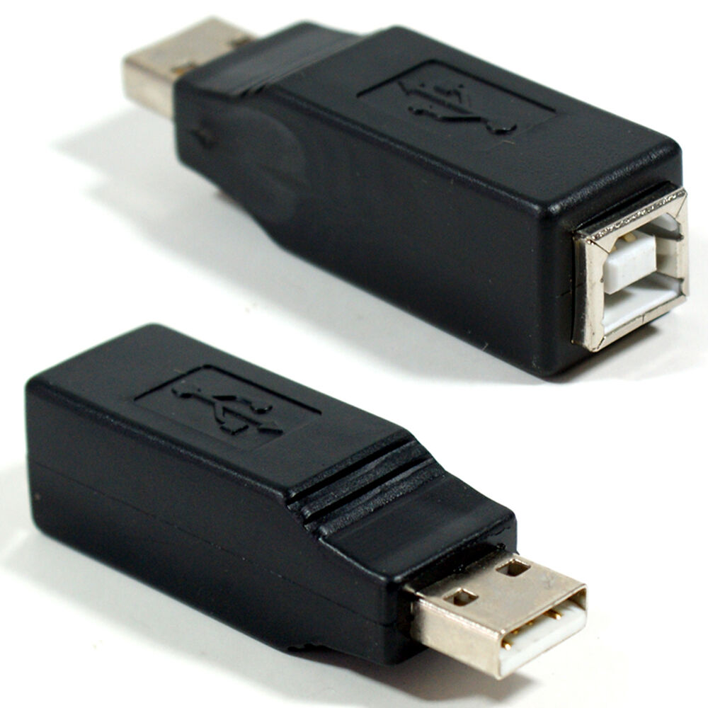 USB A Male to Type B Female Printer Cable Converter Adapter 2.0 Laptop ...