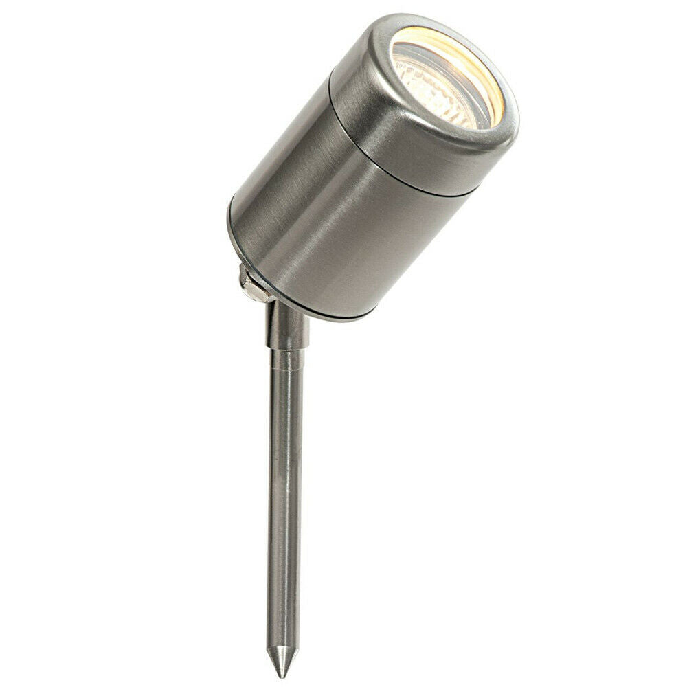 IP65 Outdoor Ground Spike Lamp Wall & Sign Light GU10 Brushed Steel ...